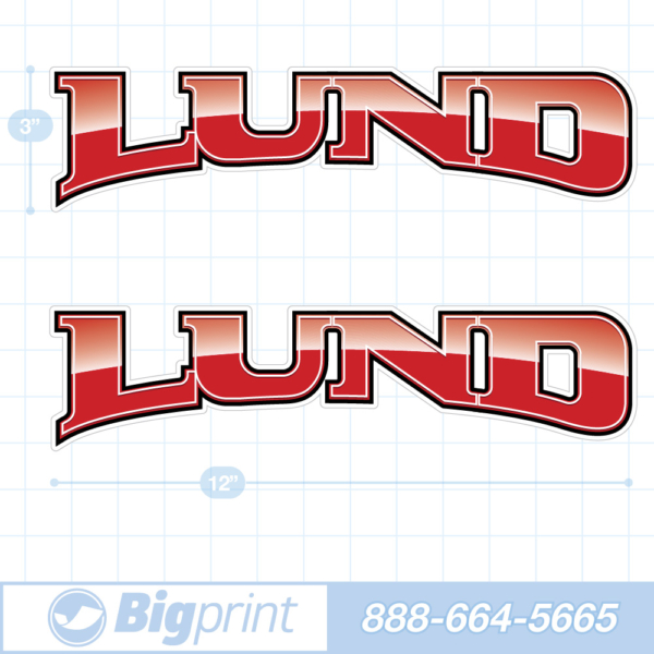 Lund Boat Decals – Fire Engine Red Sticker Package – Bigprint.com